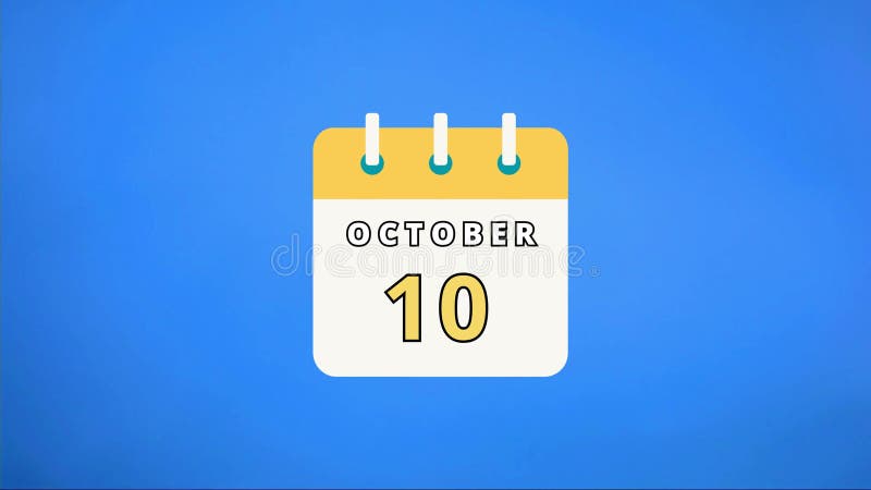 October 10 Ten Digital Calendar Date Reveal Animation Video Stock Video ...