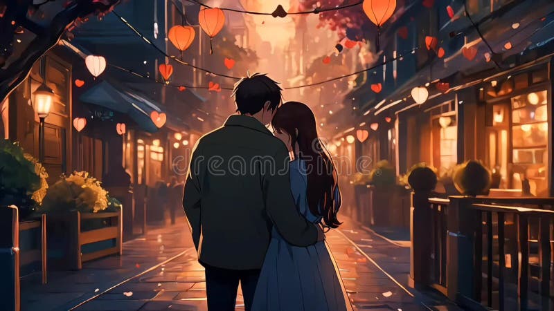 Captivating Anime Illustration Featuring an Adorable Young Couple ...