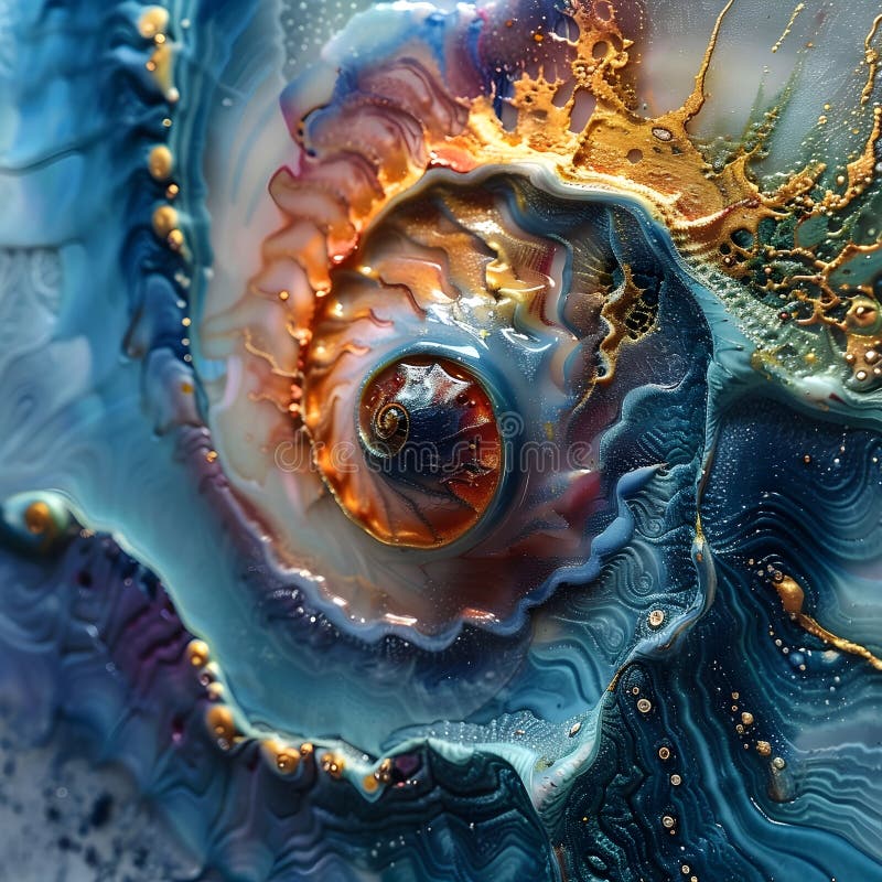 Captivating Aquatic Abstraction a Mesmerizing Close Up of a Seashell S ...