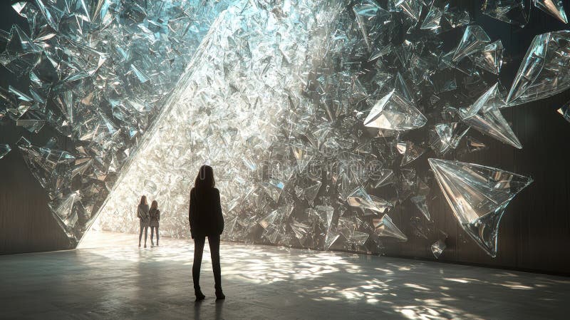 Architectural Art Installation with Reflective Glass Stock Illustration ...