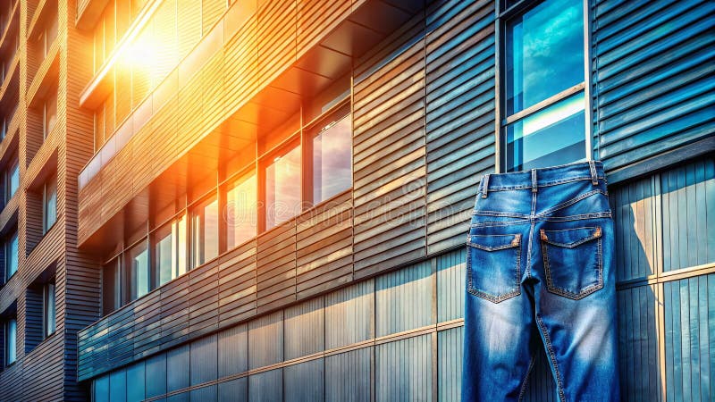 Architectural Photography Modern Building Facade with Denim Texture ...