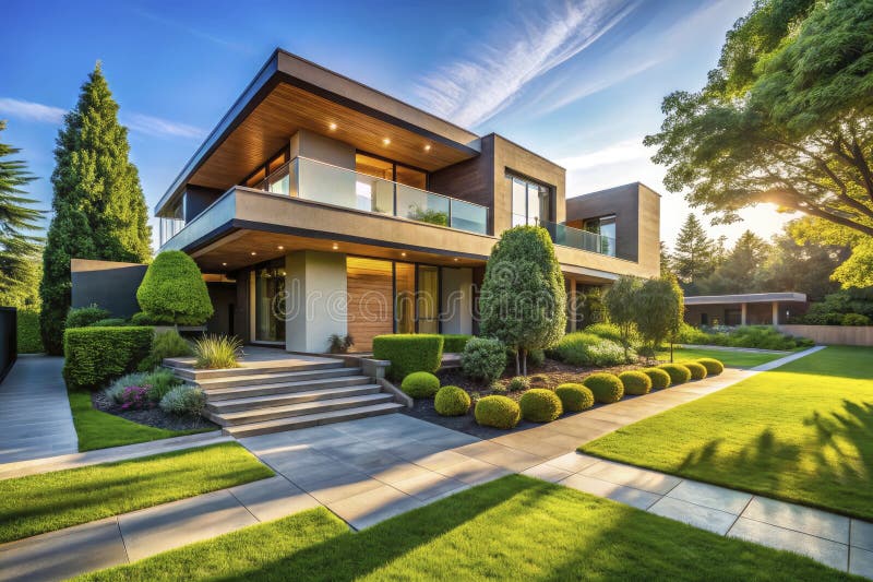 Stunning Modern Home Exterior Angular Architecture Meets Lush ...