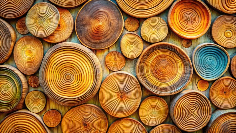 Abstract Architectural Photography Intricate HandDrawn Tree Rings and ...