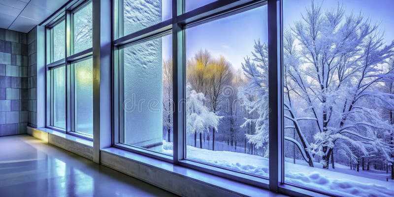 A Serene Winter Interior: Architectural Photography of a Light Blue ...