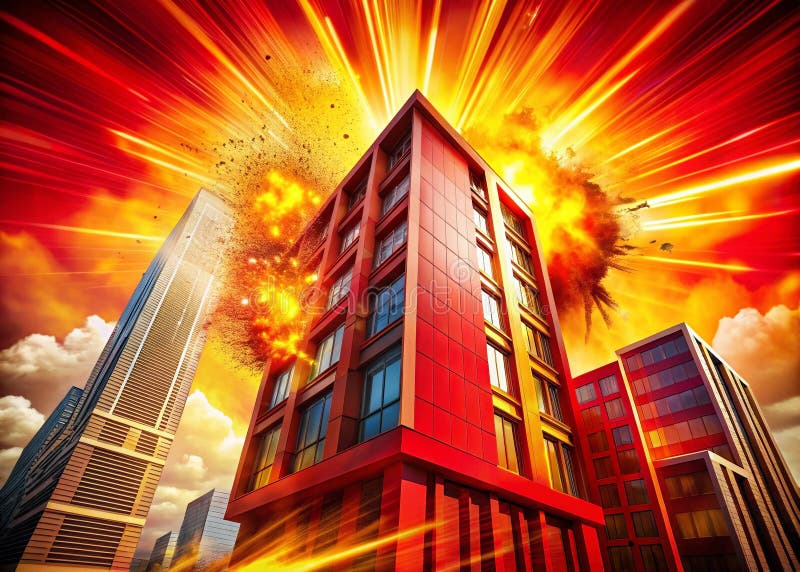 Dynamic Red Comic Book Explosion Background for Architectural ...