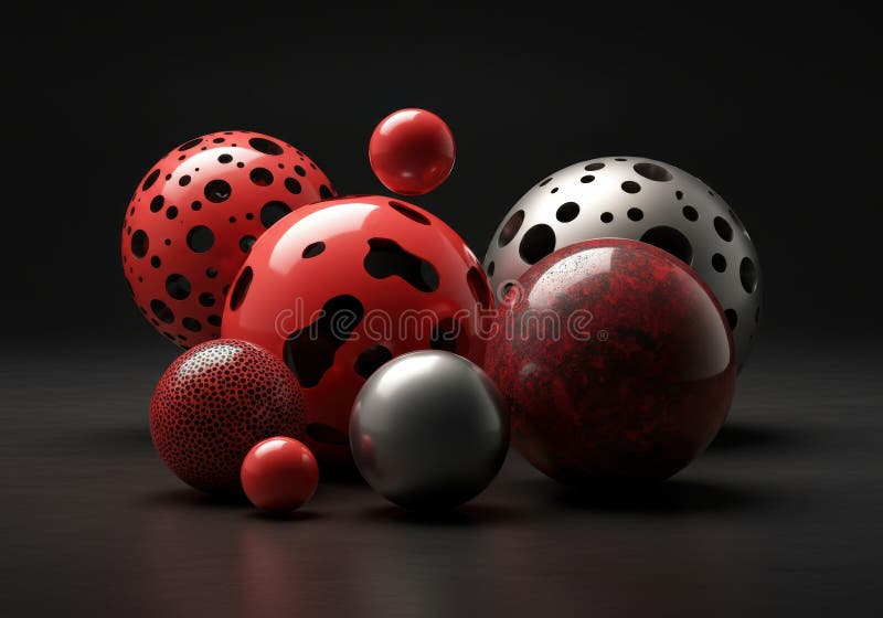 Colorful Spheres with Unique Textures and Patterns on a Dark Background ...