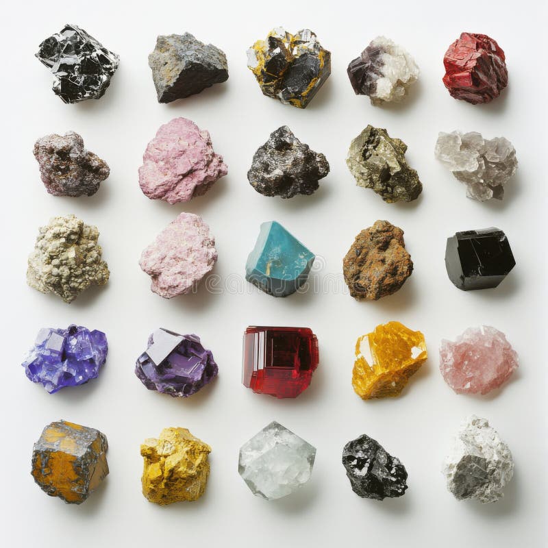 Diverse Collection of Mineral Samples Showcasing Unique Colors and ...