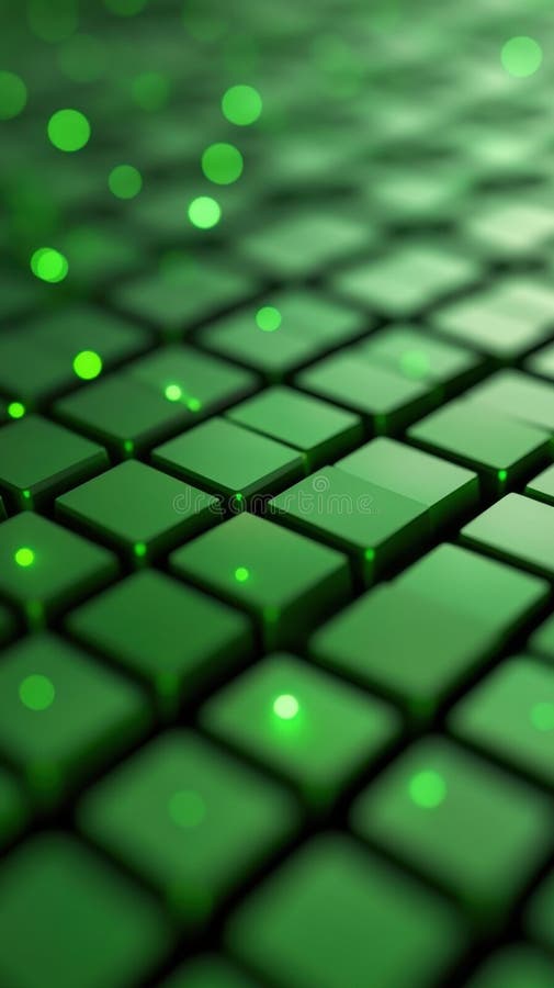 Green Cubes Create a Mesmerizing, Futuristic Pattern with Glowing Light ...