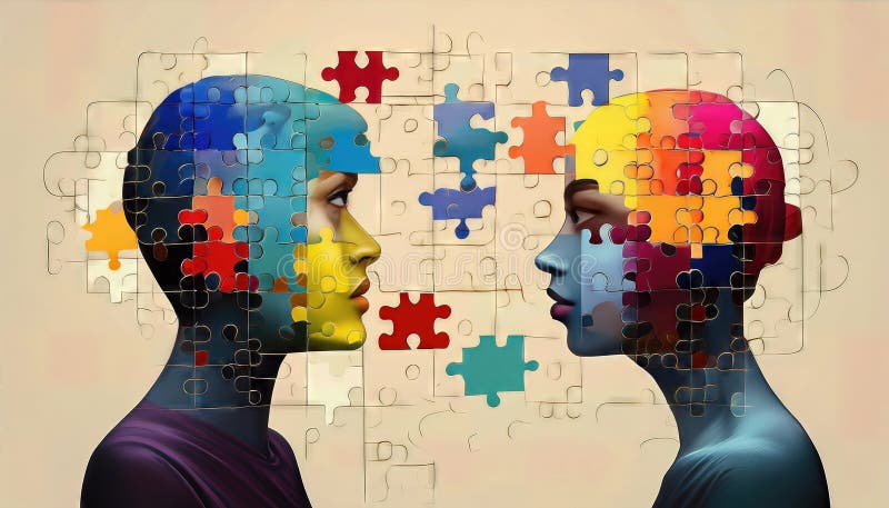 Vibrant Art Collage Puzzle Pieces Interweaving Colors and Textures ...