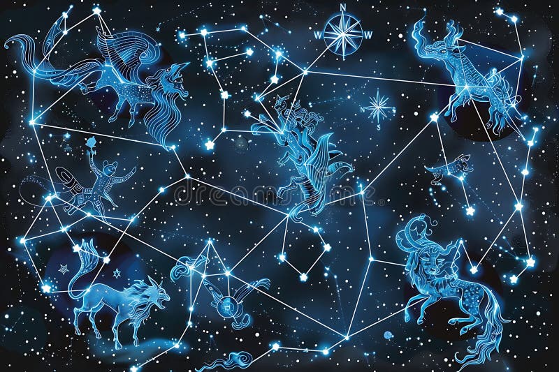 Celestial Creatures: a Glowing Constellation Chart of Mythical Beasts ...