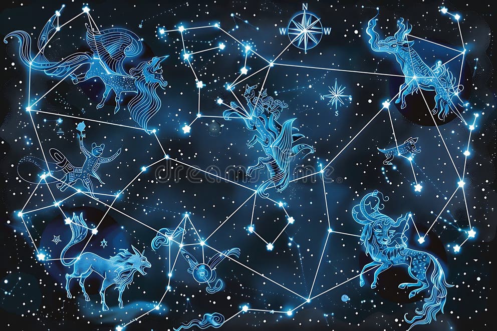 Celestial Creatures: a Glowing Constellation Chart of Mythical Beasts ...
