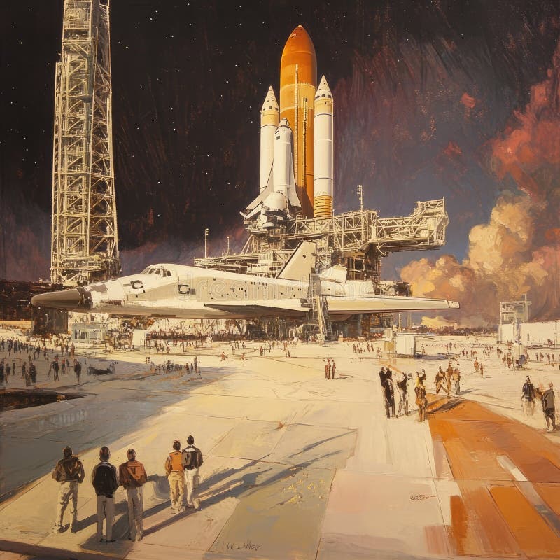 Majestic Space Shuttle Launch Prep Inspiring Journey To the Stars Stock ...