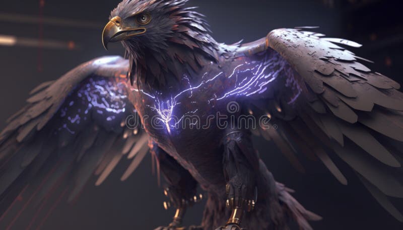 Robotic Eagle Version. Illustration Art Stock Photo - Image of cyborg ...