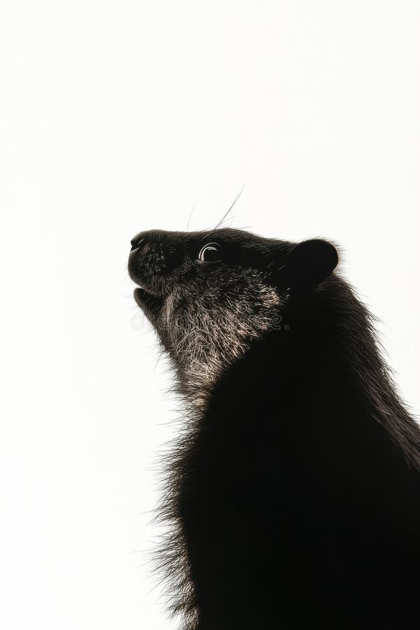 A Striking Silhouette of a Groundhog Against a Pristine White ...