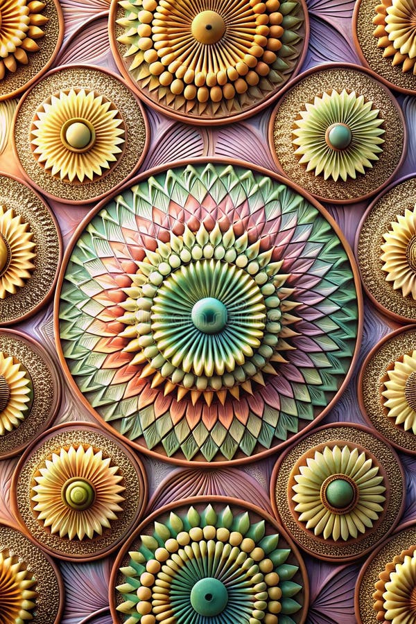 Circular Patterns Background with Smooth 3d Extruded Shapes Stock ...