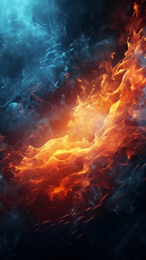 A Captivating Black Design Fuses Elements of Fire and Ice Stock ...