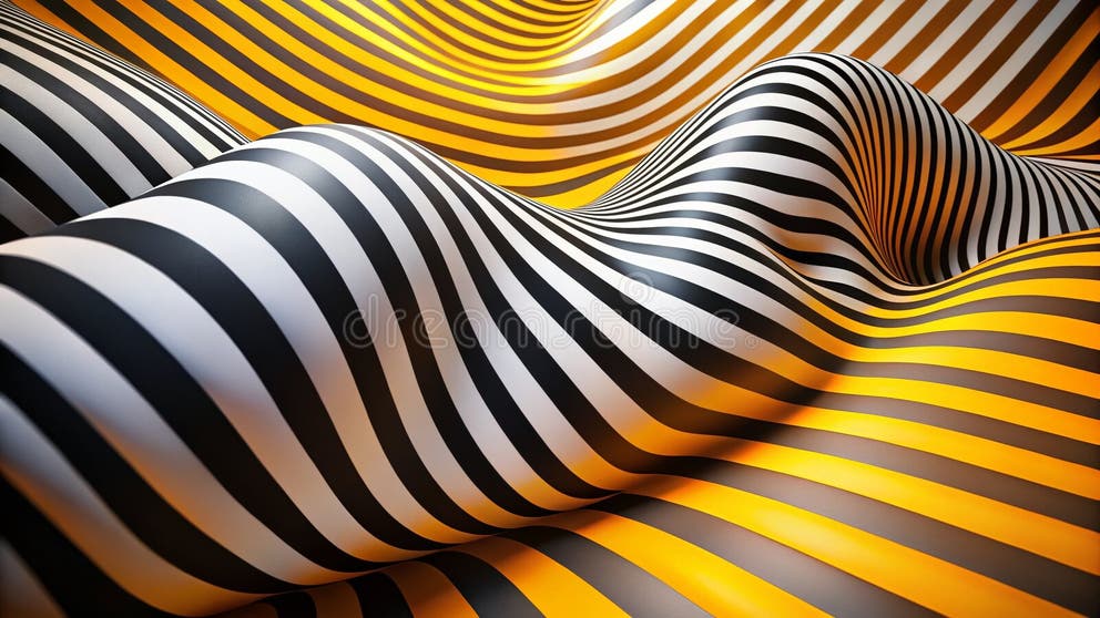 Captivating Black Ink Stripes a Distorted Optical Illusion Background ...