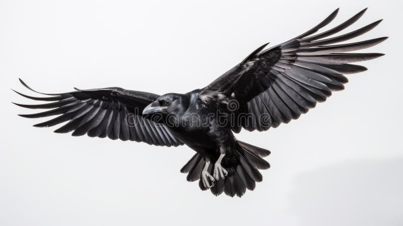 Captivating Black Raven in Flight: a Stunning Visual Masterpiece Stock ...