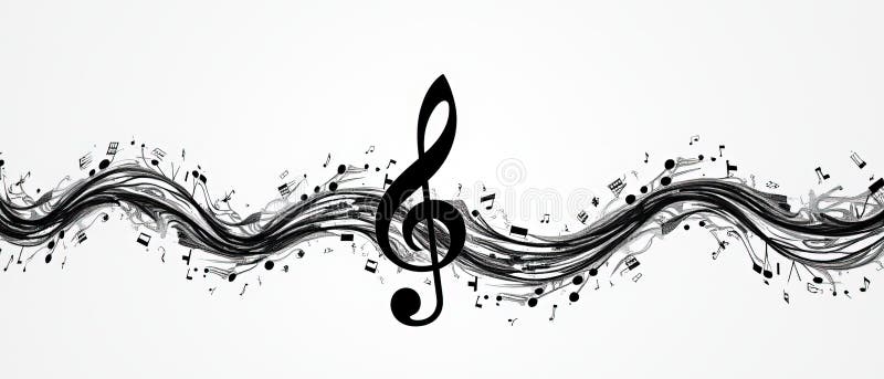 Striking Black Silhouette Musical Notes Graphic Design a Dynamic and ...