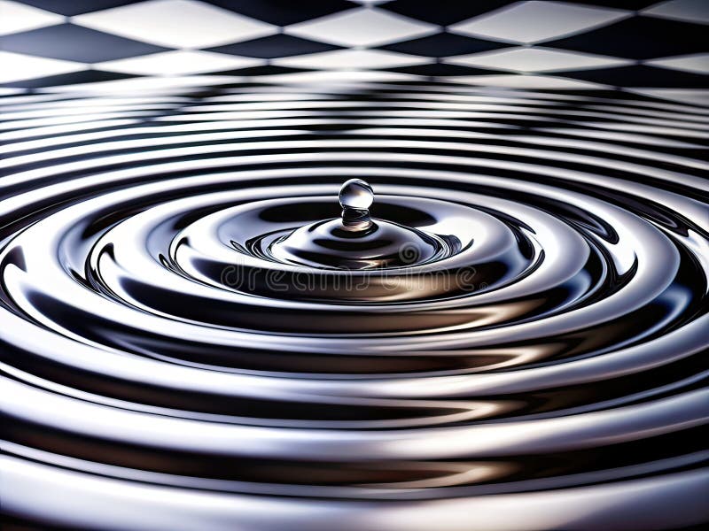 A Captivating Black and White Abstract Liquid Ripple Evoking a Sense of ...