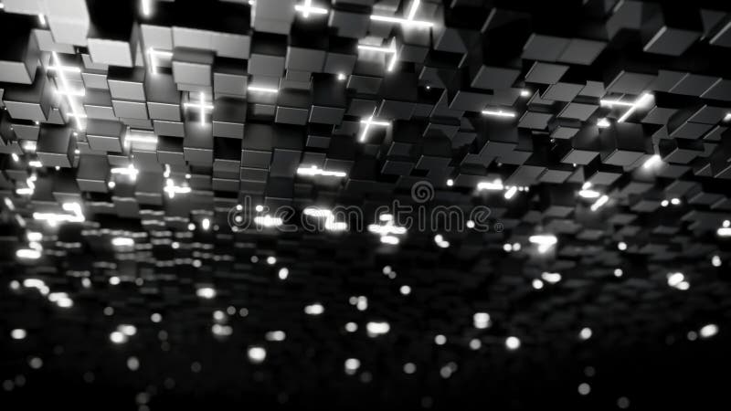 A Captivating Black and White CGI Video Showcases Dynamic Cubes and ...