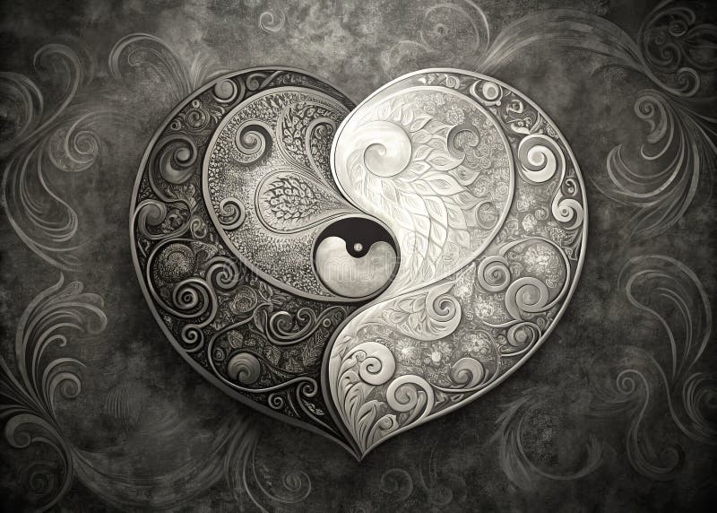 Intricate Yin and Yang Symbolism: a Black and White Exploration of ...