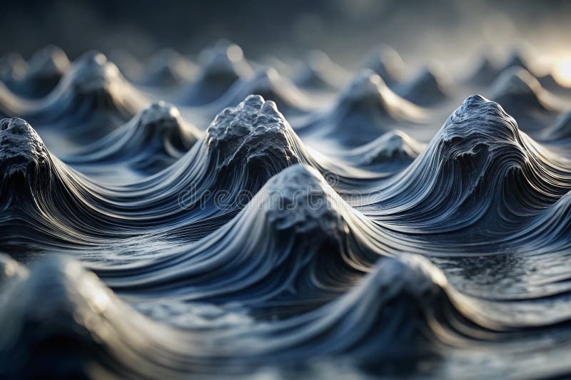 Stunning Black and White Miniature Water Wave Set a TiltShift ...