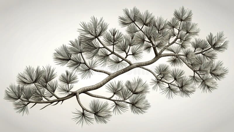 Elegant Black and White Pine Tree Illustration a Versatile Design ...