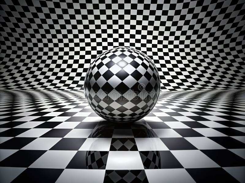 Striking Black and White Checkered Sphere a Conceptual Studio ...