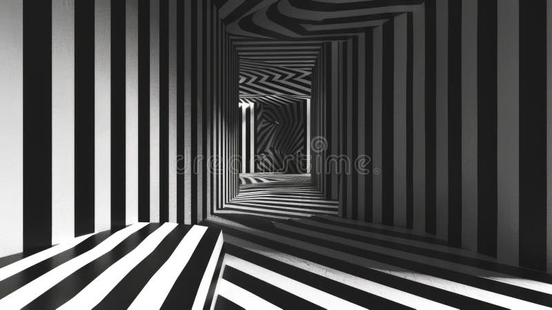 Abstract Black White Optical Illusion Tunnel Striped Patterns Stock Photos - Free & Royalty-Free ...