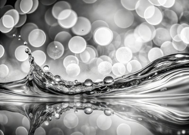 Stunning Black and White Water Render with Bokeh Effect: a Captivating ...