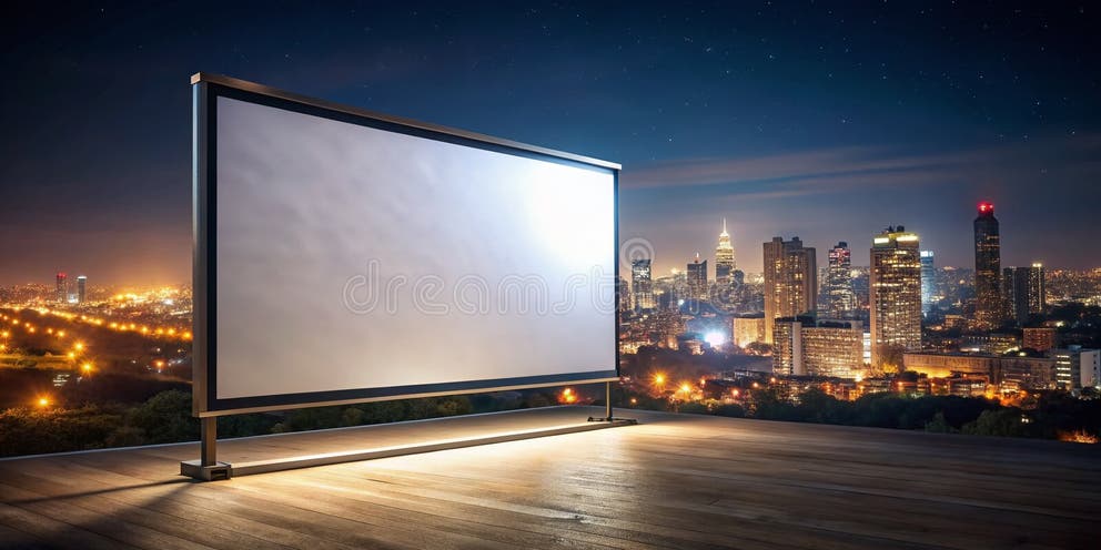 Captivating Blank Projection Screen at Night a Modern Versatile ...