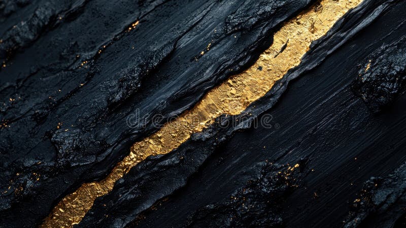 Striking Gold and Black Abstract Art Studio Digital Artwork Modern ...