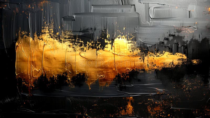 Captivating Blend of Gold and Black in Abstract Expression of Emotion ...