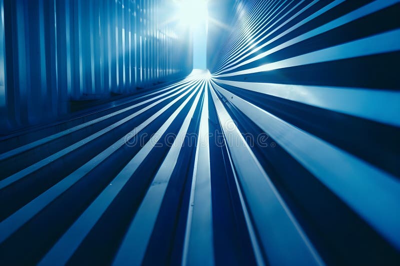 Blue Abstract Background with Long Metal Bars Generative AI Stock ...