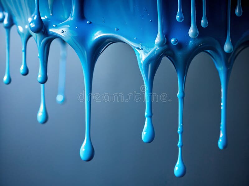 Captivating Blue Drip Paint Texture Background Abstract Art with Ample ...