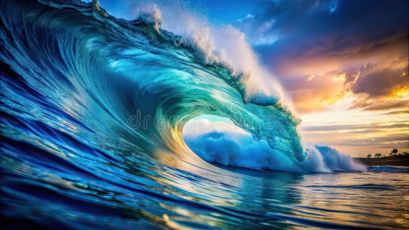 A Captivating Blue Gradient Wave Wallpaper Perfect for Modern Home ...