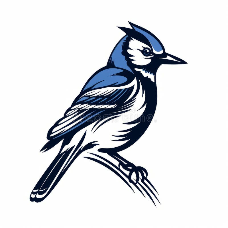 Captivating Blue Jay Logo Mascot with Monochromatic Graphic Design ...