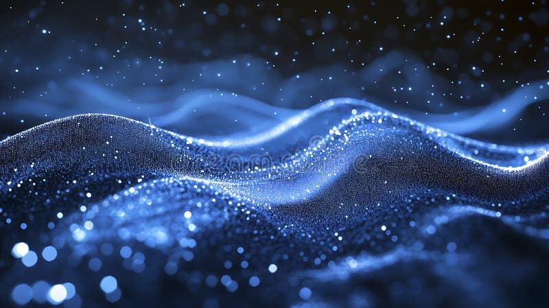 Captivating Blue Light Waves in Motion Abstract Art Stock Photo - Image ...