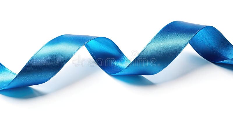 Captivating Blue Ribbon Wave Against a Pristine White Background a ...