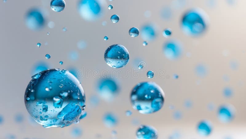 Captivating Blue Water Droplets in a Serene Atmosphere Stock Photo ...