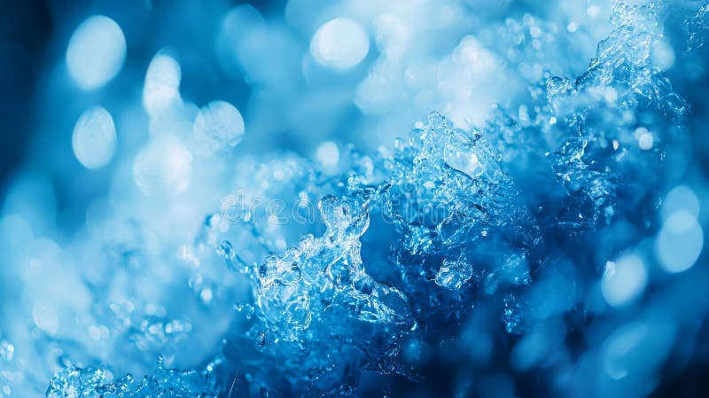 Captivating Blue Water Splashes Sparkle Under Soft Lighting in a ...