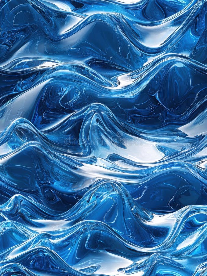 Captivating Blue Water Waves Gently Rolling and Splashing Against the ...