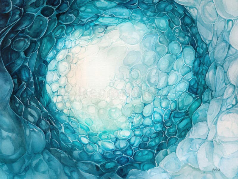 Captivating Blue and White Abstract Painting with Fluid Movement ...