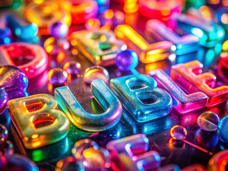 Vibrant 3Dlike Bubble Letters Pop Against a Soft Background a Stunning ...