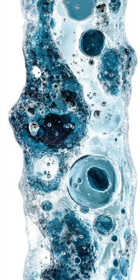 Captivating Bubble Stream Rising in Crystal Clear Substance Stock ...