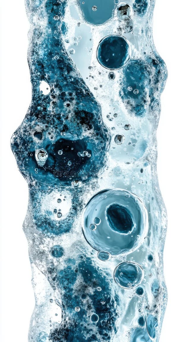 Captivating Bubble Stream Rising in Crystal Clear Substance Stock ...