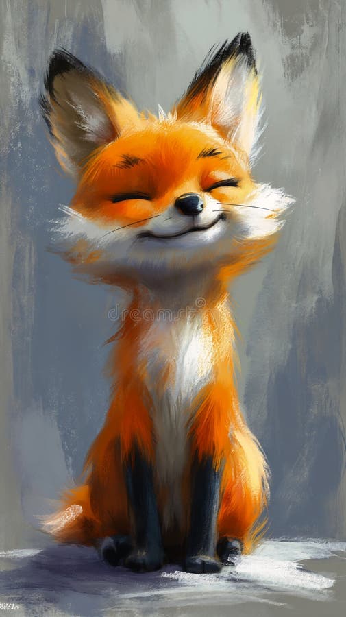 Captivating Canine: a Portrait of a Contented Fox at Rest Stock ...