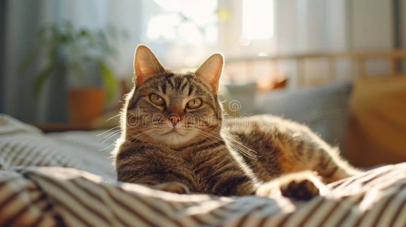 Captivating Cat in a Lifelike Room Setting, Creating a Realistic and ...