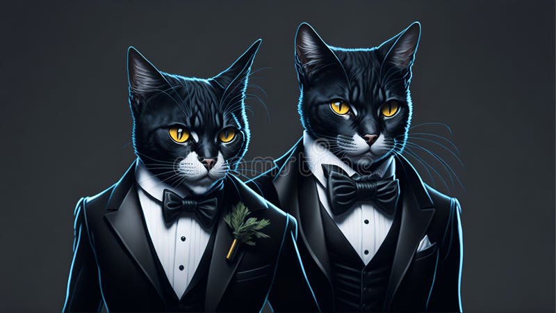 Captivating Cat in a Tux. Ai Generated Stock Illustration ...